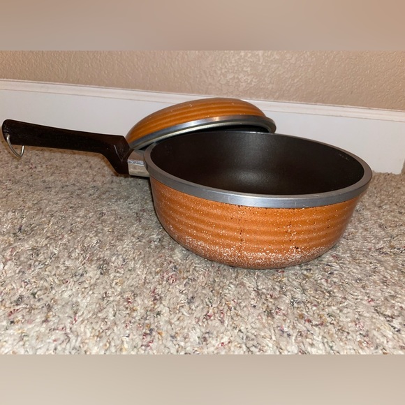 Kitchen | 2 Piece Bronze Orange Pan With Lid | Poshmark